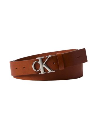 Calvin Klein Lederg&uuml;rtel CALVIN KLEIN CK BUCKLE SMOOTH 35MM, Herren, Gr. 100, ck cognac, pewter, Web, B&uuml;ffelleder, unifarben, G&uuml;rtel Lederg&uuml;rtel, Gr&ouml;&szlig;enverstellbar