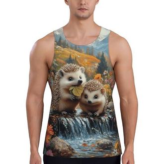 Generic D&eacute;bardeur respirant &agrave; s&eacute;chage rapide sans manches pour homme pour entra&icirc;nement &agrave; la plage S &agrave; 4XL, H&eacute;risson mignon 2, 4XL