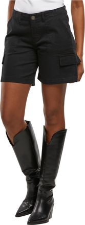 Urban Classics Damen Shorts Ladies Cotton Cargo Shorts, lässige Kurze Hose mit Knopf, Reißverschluss und Gürtelschlaufen, Größen 26-32