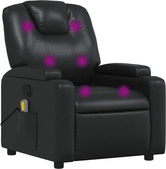 vidaXL Fauteuil de massage inclinable Noir Similicuir