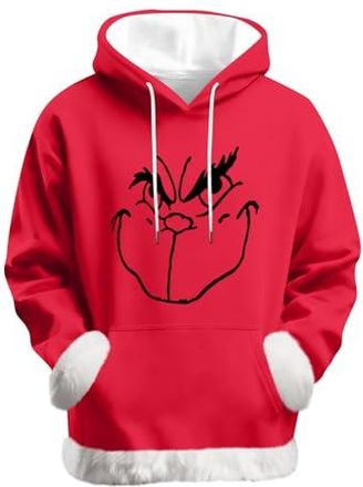 Generic Le Grinch Sweat A Capuche Femme Femmes Vetement Moche De Christmas Noel Costume Sweet 2025 Pulls Adulte Oversize The Pyjama Chaud Pull Deguisement Noë
