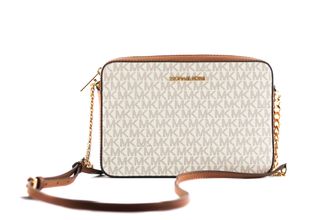 Michael Kors Damen Jet Set Gro&szlig;e East West Saffiano Leder Umh&auml;ngetasche (Vanilla Signature)