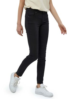 Desires Lola Garment Dye Midwaist Damen Jeans Größe 26 | Schwarze Jeans Damen | Damen Jeans Stretch Mittel Tailliert | Jeanshose Damen Mit Enger Passform | Al