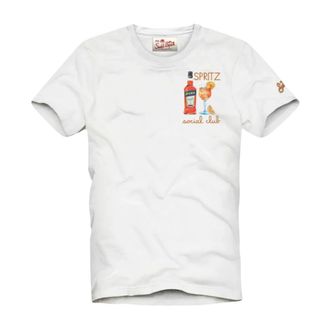 MC2 Saint Barth Portofino Baumwoll-T-Shirt mit Frontprint - - Tops - Herren - Wei&szlig; - XL