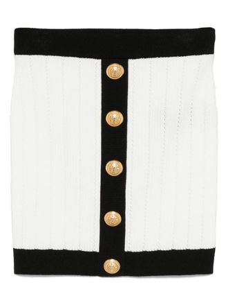 Balmain minijupe en maille - Blanc