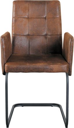 MID.YOU Mid.you Armlehnstuhl, Braun, Metall, Textil, C-Form, 52x91x59.5 cm, Esszimmer, St&uuml;hle, Esszimmerst&uuml;hle, Armlehnenst&uuml;hle