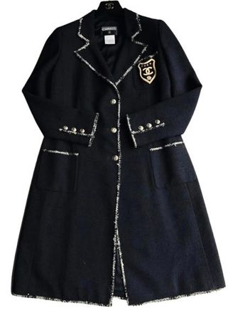 Chanel Devil Wears Prada Black Tweed Coat Size S