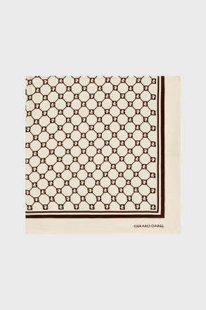 Gerard Darel Carr&eacute; &agrave; monogramme en soie - DANAE - Beige