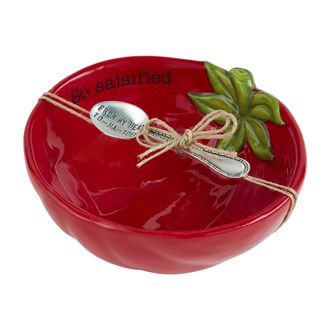 Mud Pie Fiesta Dip-Schüssel-Set, Tomate, 12,7 x 15,2 cm, Löffel 8,9 cm