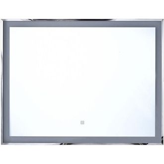 Beliani Beliani - Badspiegel Silber 90 x 70 cm Kunststoff mit led Beleuchtung Rechteckiger Modern