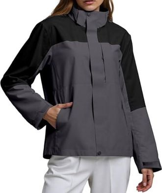 Generic Vestes pour femmes, l&eacute;g&egrave;res, coupe-vent, respirantes, parfaites pour les couples, gris fonc&eacute;, XXL