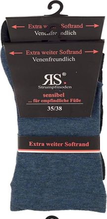 RS. Harmony 2 Paar Diabetikersocken Herren Senisibel Ganz Ohne Gummi - 31120 (Blau, 39-42)