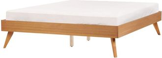 Beliani Bett ohne Kopfteil BERRIC 140 x 200 cm Naturfarbene Esche