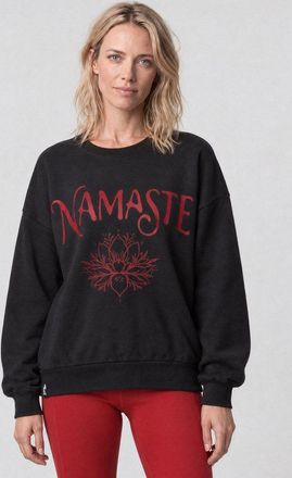 Alife And Kickin Sweatshirt Lotusbl&uuml;te unter dem NAMASTE-Schriftzug, breite Rippb&uuml;ndchen