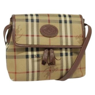 Burberry Sac bandouli&egrave;re vintage Pre-owned en PVC - Femme - Pre-owned - Beige - Taille: ONE Size