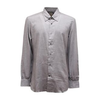 Mazzarelli Camicia Flannel Shirt - - Shirts - Herren - Grau - XL