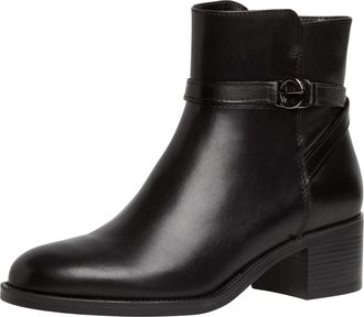 Tamaris Damen Absatzstiefelette Leder Blockabsatz bequem; BLACK, EU 37