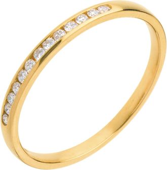 Edenly Trauring zur Hälfte mit Diamanten besetzt in Gelbgold - Kanalfassung - 13 Diamanten