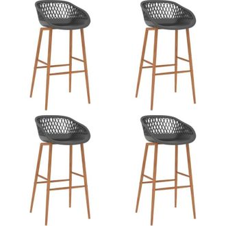 vidaXL Barhocker 4 Stk. Grau Vidaxl