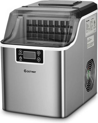 Costway Costway - Machine &agrave; gla&ccedil;ons 18 kg/jour - R&eacute;servoir 3,2 L - &Eacute;cran LCD - Auto-nettoyage - Gla&ccedil;ons carr&eacute;s en 15 min