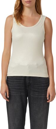 s.Oliver Geripptes Tank-Top mit glitzerndem Coating
