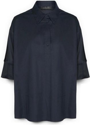Elena Miro Boxy-Bluse mit Dreiviertel&auml;rmeln - - Blouses & Shirts - Damen - Blau - S