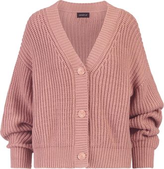 Apart Fashion APART Oversized Strickjacke mit Knopfleiste, Mauve, 40/42