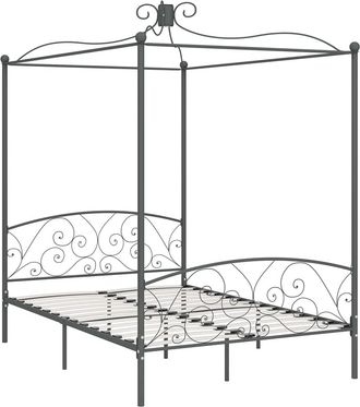 Generic Mobiliar Himmelbett aus Metall, Bettrahmen, Rahmen, modernes Bett, Doppelbett, Bett mit Lattenrost f&uuml;r Schlafzimmer(Wei&szlig; 90 x 200 cm) (140 x 200 cm)