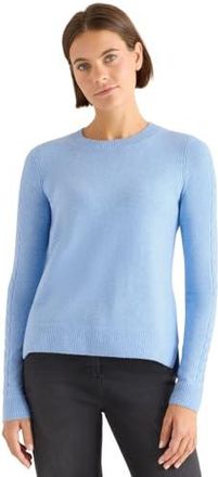 Cecil 3016899 Pull avec détails tricotés, Sporty Light Blue Melange, XXL Femme