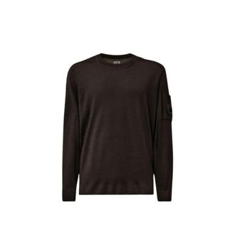 C.P. Company Schnellgef&auml;rbter Merinos Rundhalsausschnitt-Strickpullover - - Sweatshirts & Hoodies - Herren - Schwarzk - S