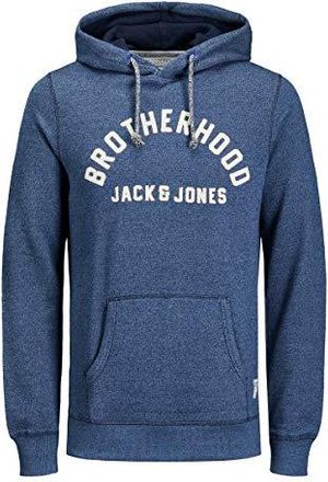 Jack & Jones Jack & Jones Mens Kangaroo Pocket Hoodie Regular Fit Navy in Size Large