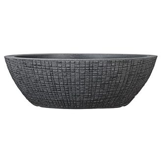 Scheurich Barceo Jardiniere 60, Pflanzschale/Blumentopf/Pflanzenschale, oval, Farbe: Stony Black, hergestellt mit recyceltem Kunststoff, 10 Jahre Garantie, f&uuml;r 