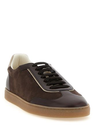 Brunello Cucinelli Suede and Calf Leather Sneaker - Brown