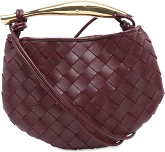 Bottega Veneta Burgundy Baby Lambskin Intrecciato Sardine Satchel
