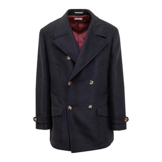 Brunello Cucinelli Zweireihiger Caban - - Jackets - Herren - Blau - XL