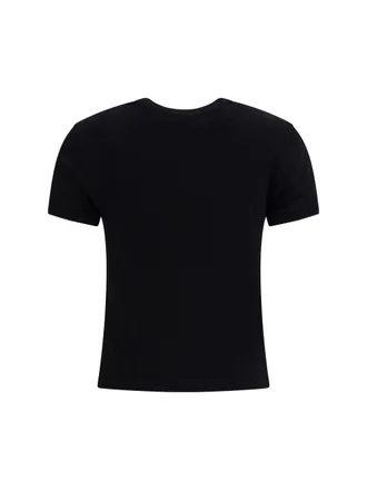 Coperni Womens Baby Tee Black And White Cotton T-Shirts Polos