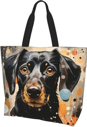 Generic Pois Color&eacute;s Et Chien Sac Fourre Tout R&eacute;utilisable Sacs De Courses Imperm&eacute;able Sac A Main Femme Pour Voyage Universit&eacute; Gym