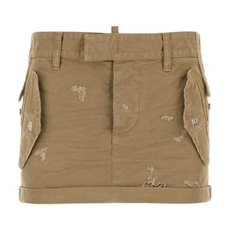 Dsquared2 Khaki Canvas Minirock - - Skirts - Damen - Gr&uuml;n - S