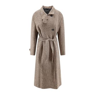 Brunello Cucinelli Fischgr&auml;tmantel mit Monili-Detail - - Coats - Damen - Beige - L