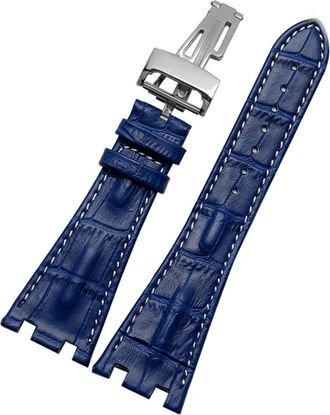 Generic LXGGUC Faltschließe aus Krokodilleder, 28 mm, für AP 15703 26470SO Royal Oak Offshore Herren-Sportuhrenarmband