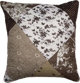 Clayre & Eef Kissenbezug 40x40 cm Braun Polyester Blumen Dekokissenbezug