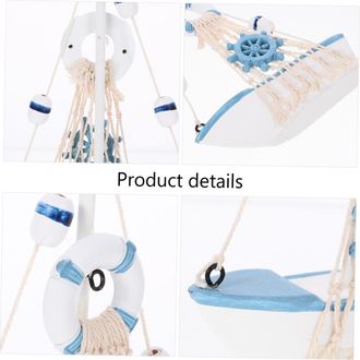 Cabilock Mediterranes Holz Segelboot Modell mit Rettungsring Realistische Tischdekoration Segelschiff Ornament Wohnaccessoire für Wohnzimmer und Party Geschenk