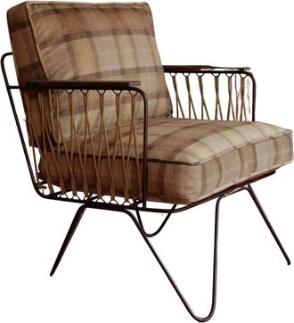 Honor&eacute; Fauteuil Croisette velours tartan Honor&eacute;