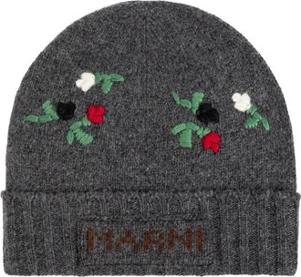 Marni Homme, Accessoires, Gris, Taille: S Bonnet Brod&eacute;