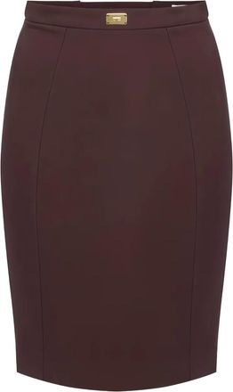 Elisabetta Franchi jupe croisée à plaque logo - Violet