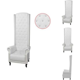 vidaXL Sessel - Living Hochlehner-Sessel Wei&szlig; Kunstleder - Wei&szlig;