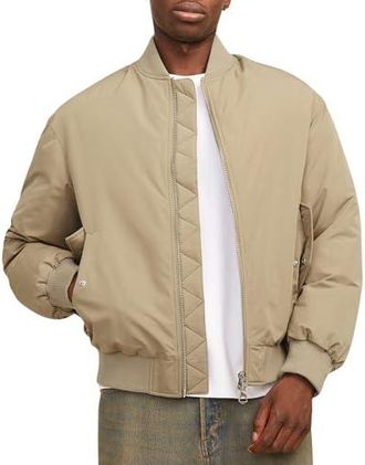 Jack & Jones Jcokinetic Soft Utility Bomber Blouson, Beige fonc&eacute;, L Hommes