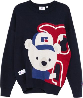 Chocoolate x Russell Athletic pull à imprimé ourson - Bleu