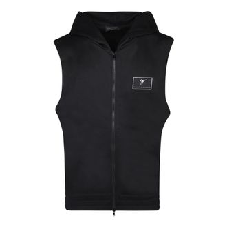 Giuseppe Zanotti &Auml;rmelloser Hoodie - - Jackets - Herren - Schwarzk - M