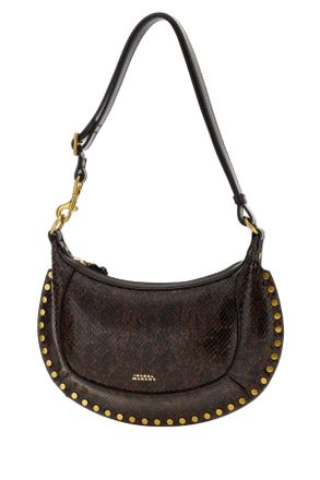 Isabel Marant Womens Printed Leather Oskan Moon Shoulder Bag Mocha Borse A Tracolla